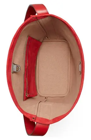 Tory Burch Slim Suede Bucket Bag - Red