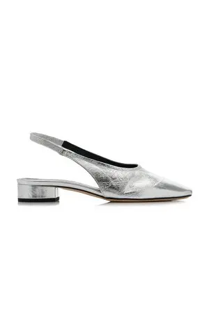 AeydĒ Dua Leather Slingback Pumps - Metallic