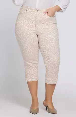 NYDJ Marilyn Crop Straight Leg Jeans - Snow Leopard