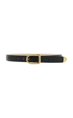 DEHANCHE Mija Croc-effect Leather Belt - Black