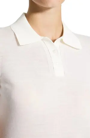 Theory Merino Wool Polo - New Ivory - Cx1