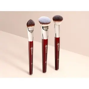 BK BEAUTY Core Complexion Trio Brush Set - Burgundy