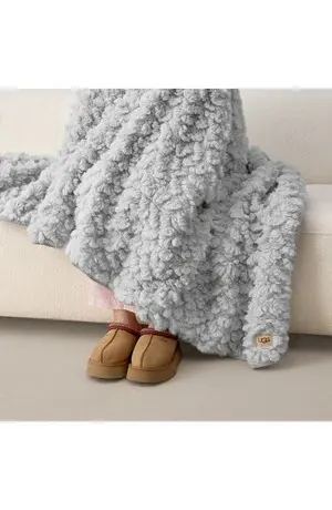 UGG Shira Fleece Throw Blanket - Stone