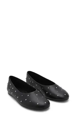 Mango Studded Ballet Flats
