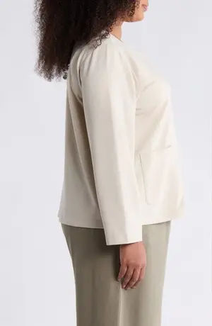 Eileen Fisher Collarless Zip Jacket