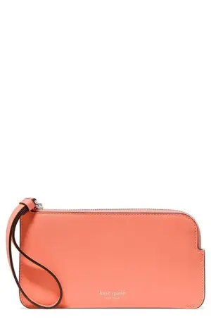 Kate Spade New York Small Zippy Pebble Leather Wristlet - Melon Ball