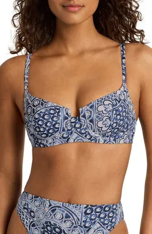 Ralph Lauren Notched Underwire Bikini Top - Multi Blue