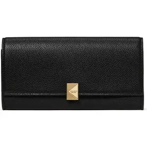 Kate Spade New York Deco Large Pebbled Leather Flat Wallet - Black