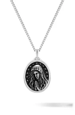 VINCERO Virgin Mary Sterling Pendant Necklace - Silver