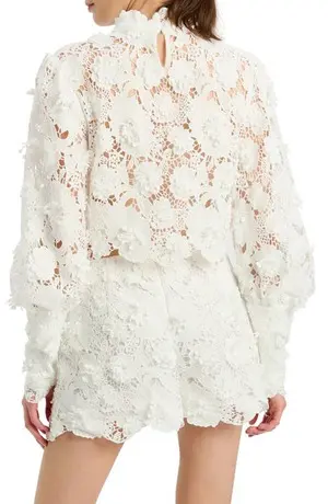 Bardot Georgia Lace Long Sleeve Top