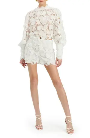 Bardot Amyra Lace High-waist Shorts