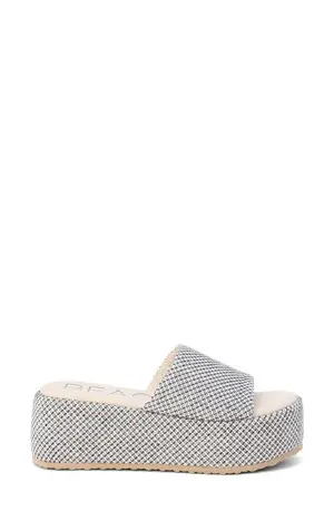 Matisse Pismo Platform Wedge Sandal - White/black Jute