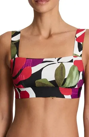 Ralph Lauren Printed Longline Bikini Top With Wide Straps