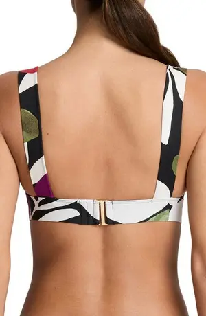 Ralph Lauren Printed Longline Bikini Top With Wide Straps