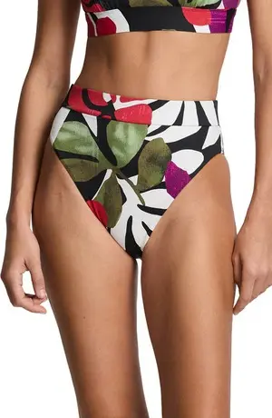 Ralph Lauren Banded High-waist Bikini Bottom - Multi White