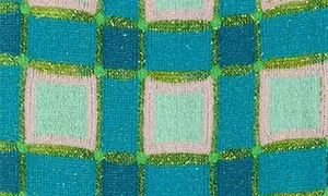 Hansel From Basel Esther Metallic Plaid Crew Socks