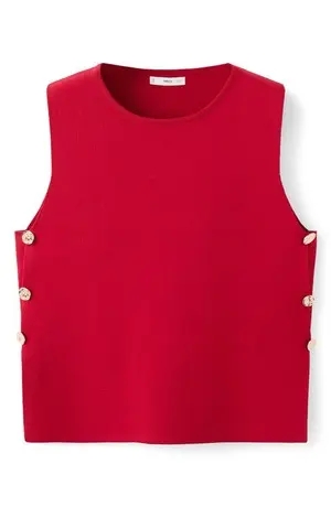 Mango Side Button Sleeveless Top