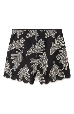 Mango Embroidered Cotton Shorts