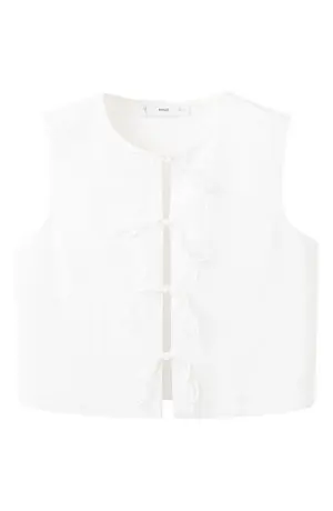 Mango Bow Embroidered Vest