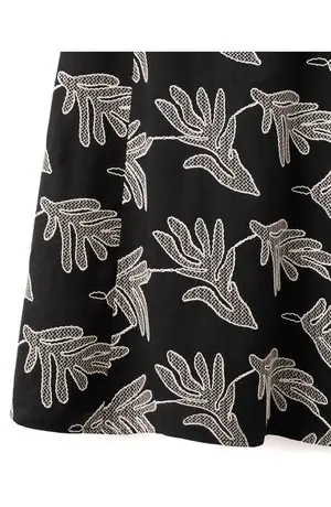 Mango Embroidered A-line Midi Dress