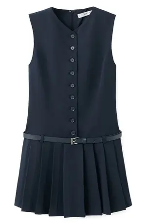 Mango Sleeveless Pleated Minidress