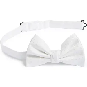Topman Tonal Polka Dot Bow Tie - White