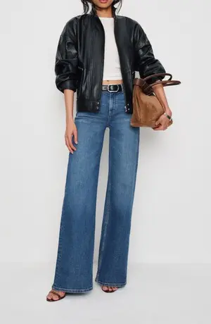 REFORMATION Greta Superstretch Low Rise Wide Leg Jeans
