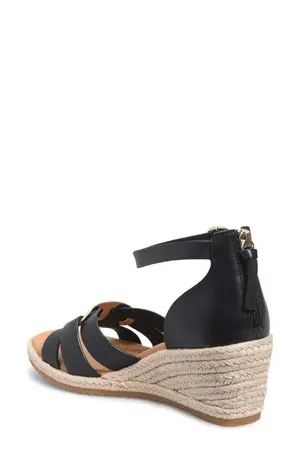 SOFFT Espadrille Platform Wedge Sandal - Black