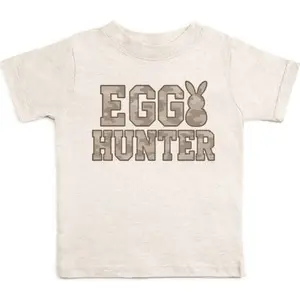 SWEET WINK Egg Hunter Camo Easter Short Sleeve T-shirt - Natural Heather
