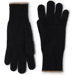 Brunello Cucinelli Cashmere Knit Gloves - Black