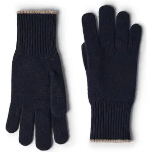 Brunello Cucinelli Cashmere Knit Gloves - Navy Blue