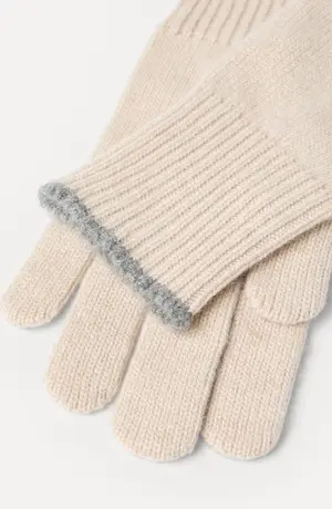 Brunello Cucinelli Cashmere Knit Gloves - Sand