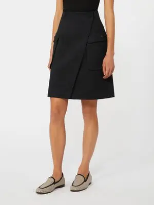 Max Mara Stretch Cotton Wrap Mini Skirt