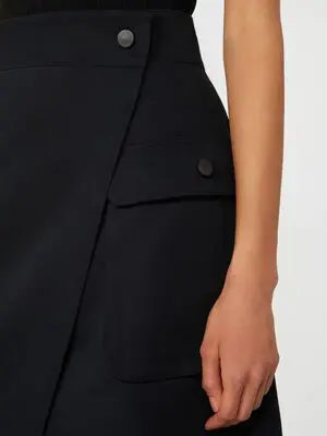 Max Mara Stretch Cotton Wrap Mini Skirt