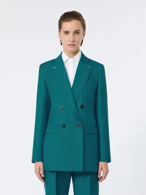 Max Mara Wool, Mohair, And Silk Double-breasted Blazer