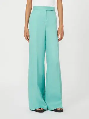 Max Mara Herringbone Linen Twill Trousers - Water