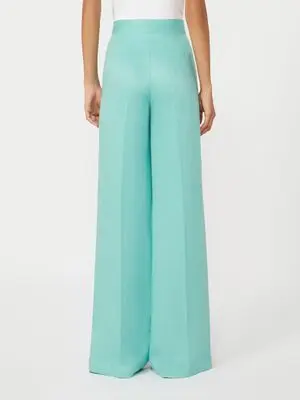 Max Mara Herringbone Linen Twill Trousers - Water