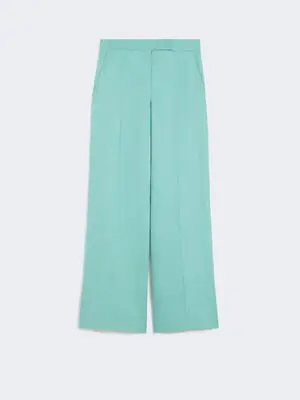 Max Mara Herringbone Linen Twill Trousers - Water