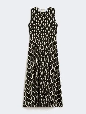 Max Mara Flared Printed Jersey Dress