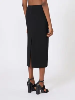 Max Mara Compact Crêpe Jersey Midi Skirt