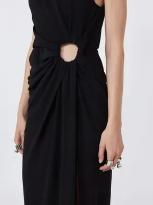 Max Mara Sleeveless Stretch Jersey Draped Dress