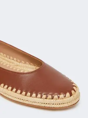 Max Mara Nappa And Raffia Ballerinas - Tobacco