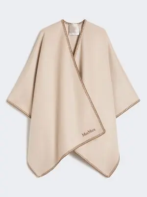 Max Mara Wool And Cashmere Cape With Leather Belt - Sand