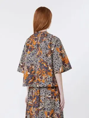 Max Mara Printed Cotton Poplin Blouse