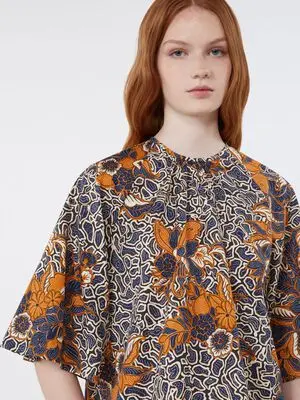Max Mara Printed Cotton Poplin Blouse