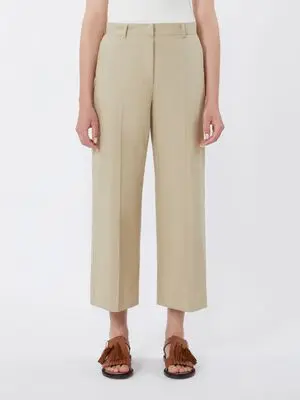 Max Mara Cotton And Linen Canvas Trousers