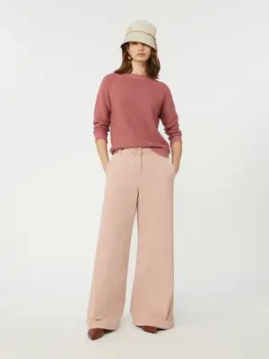 Max Mara Cotton Canvas Wide-leg Trousers