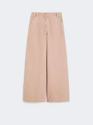 Max Mara Cotton Canvas Wide-leg Trousers