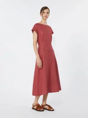Max Mara Linen Canvas Midi Dress