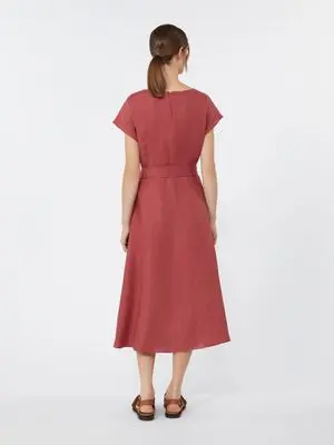 Max Mara Linen Canvas Midi Dress